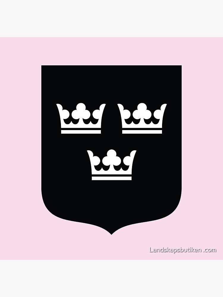 "Three Crowns, the Coat of Arms of Sweden, Black Print (Sveriges Tre ...