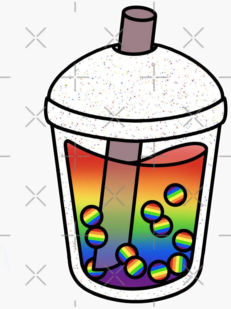 "Rainbow Pride Boba Tea Sticker" Sticker for Sale by EmroseGaming ...