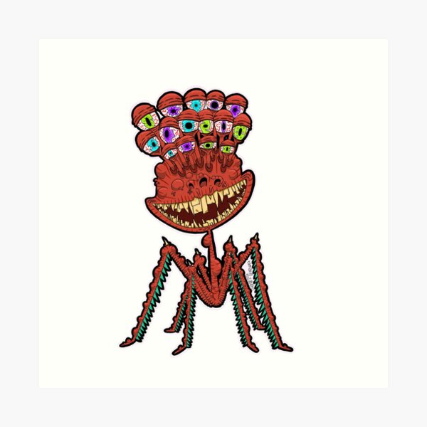 "Spider eyed toothy monster" Art Print for Sale by tamarin-liz-art ...