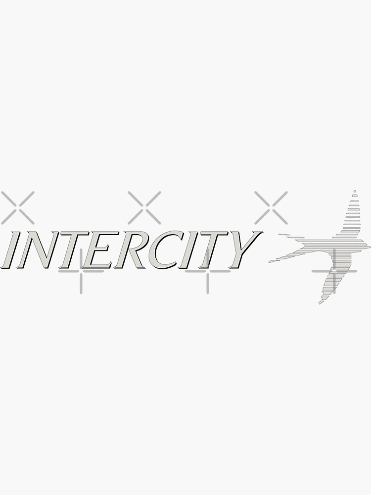 "InterCity White Logo With Swallow Bird" Sticker by Adam-Walker | Redbubble