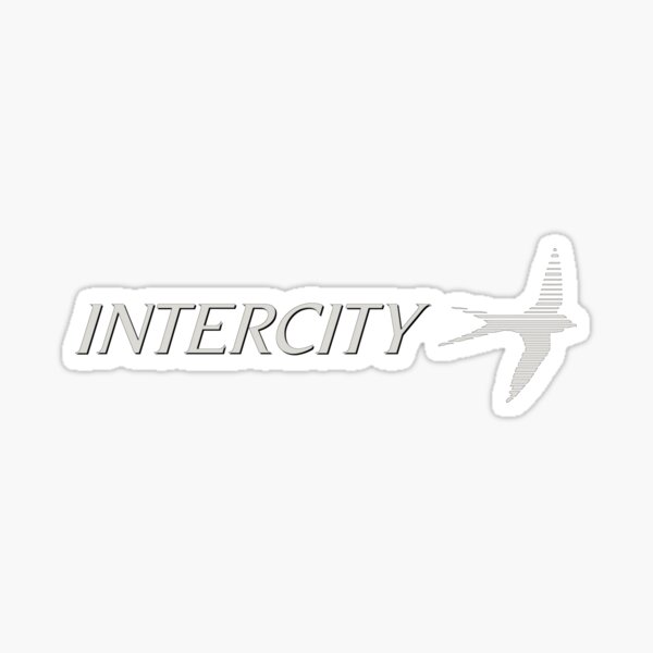 "InterCity White Logo With Swallow Bird" Sticker by Adam-Walker | Redbubble