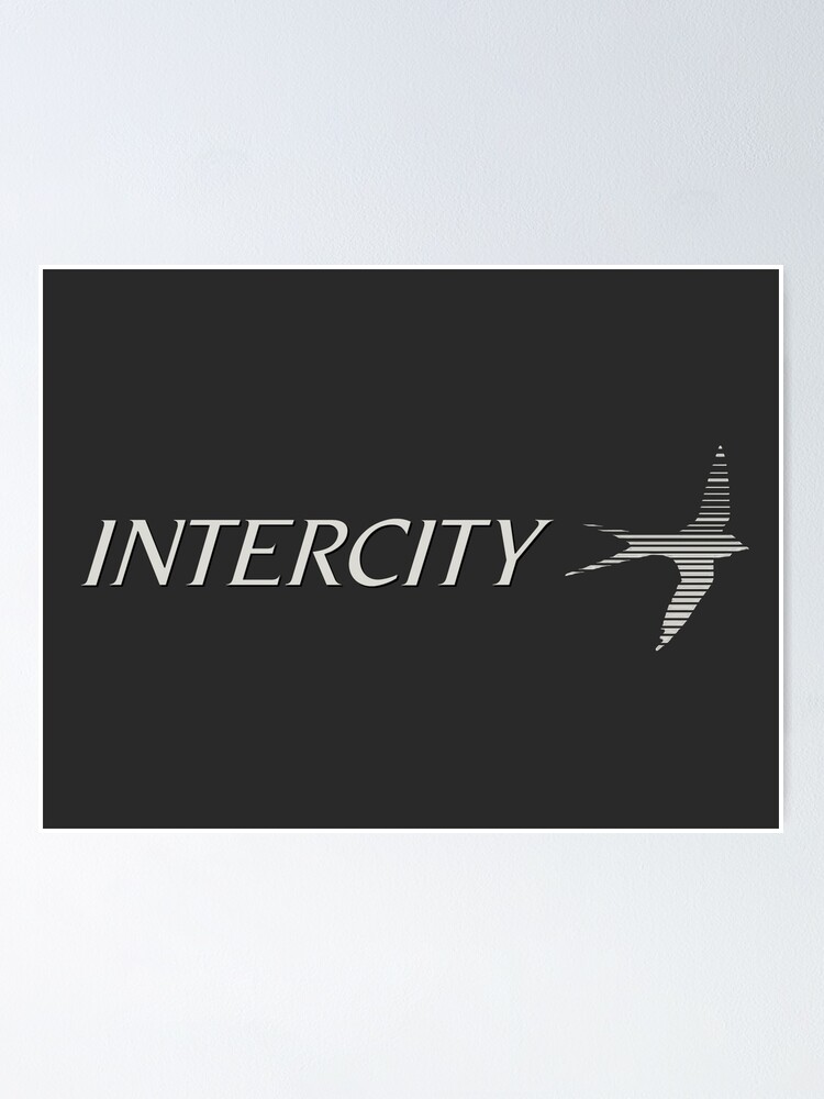 Póster «Logotipo blanco de InterCity con pájaro golondrina» de Adam ...