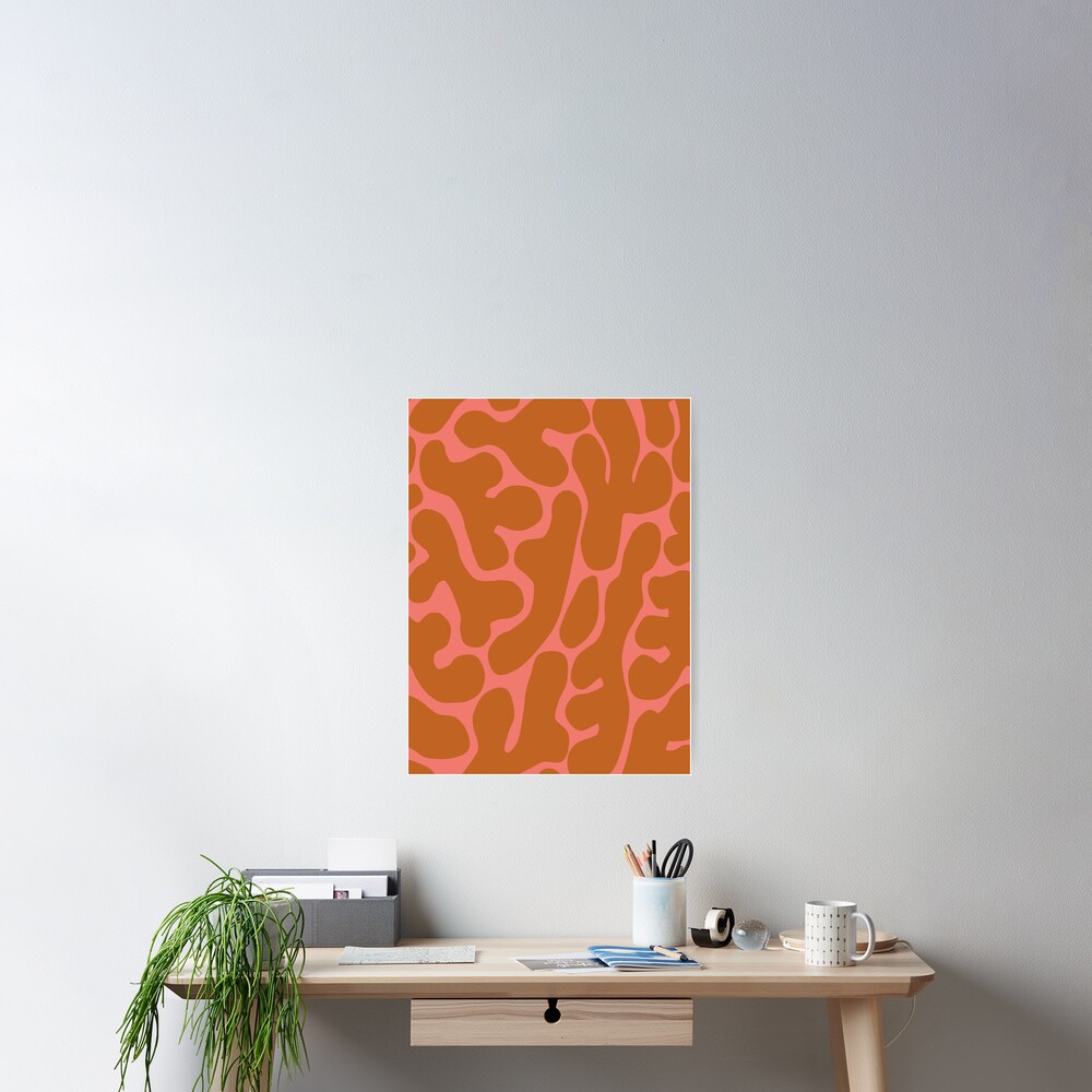 "Preppy Coral Reefs Pattern in Pink and Orange #1" Poster for Sale by ...