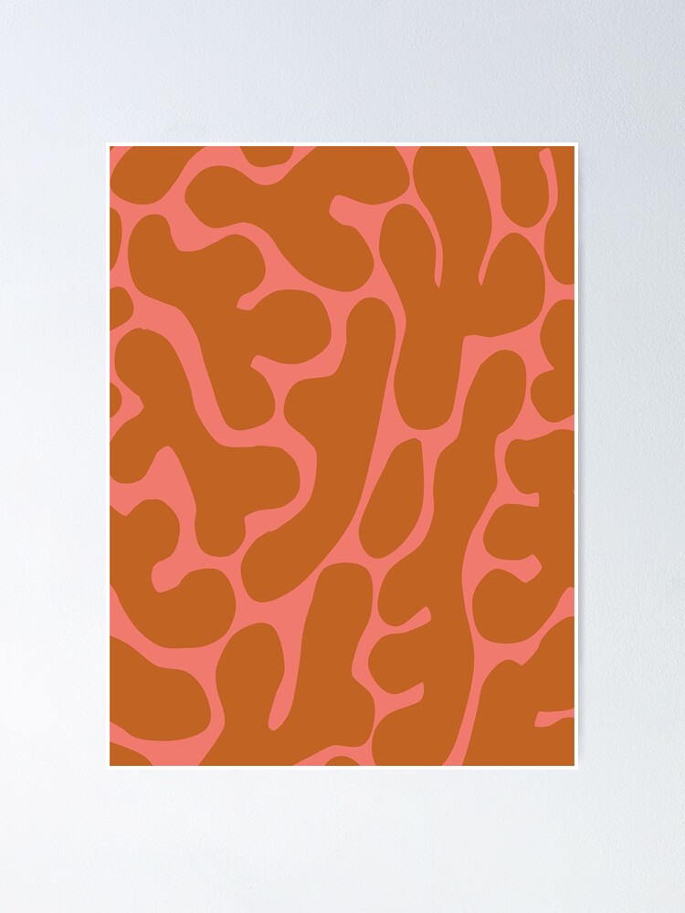 "Preppy Coral Reefs Pattern in Pink and Orange #1" Poster for Sale by ...