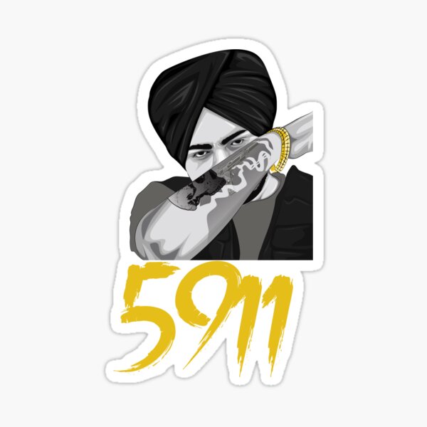 "5911 sidhu moose wala" Sticker by vpaints | Redbubble