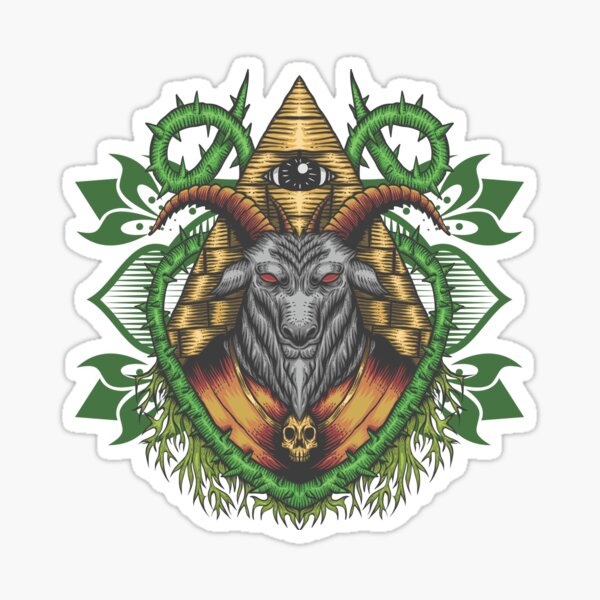 "Satanic goat " Sticker for Sale by Disturbed-Mind | Redbubble