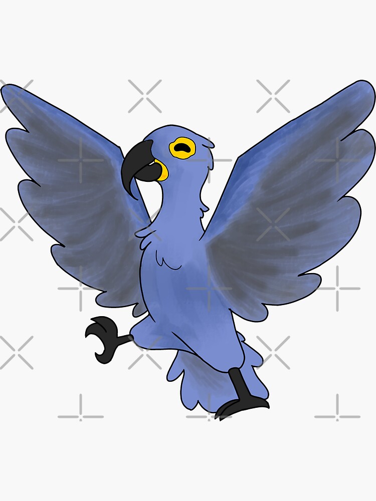"Happy Hyacinth Macaw" Sticker for Sale by MarchingMayhem | Redbubble