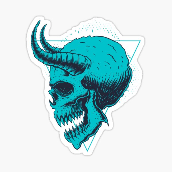 "Demon skull" Sticker for Sale by Disturbed-Mind | Redbubble