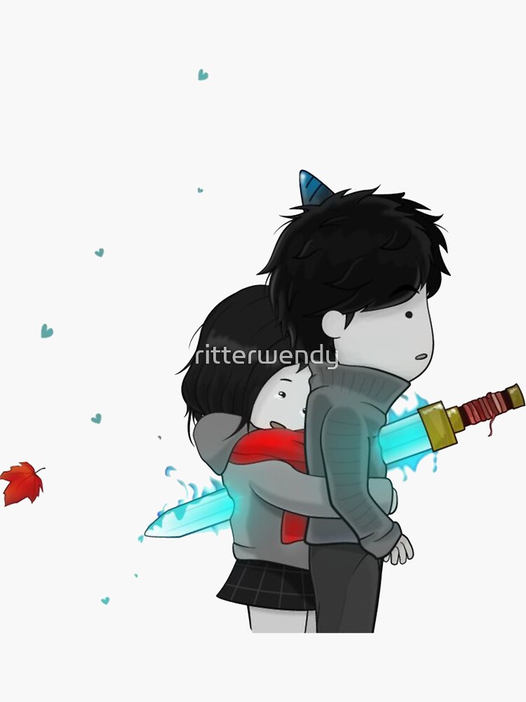 "stabbing hug" Sticker for Sale by ritterwendy | Redbubble