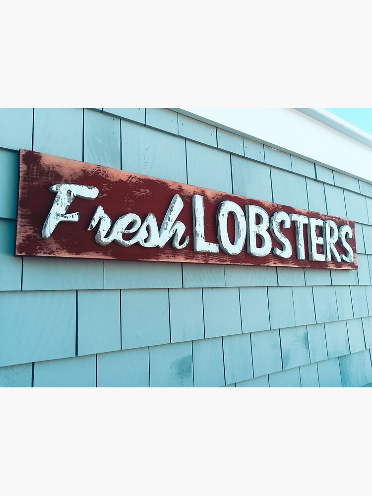 "Fresh Lobsters Sign" Sticker for Sale by CoastallyYours | Redbubble