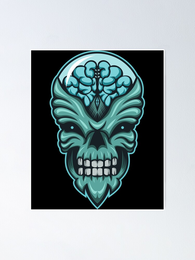 "Alien brains" Poster for Sale by Disturbed-Mind | Redbubble