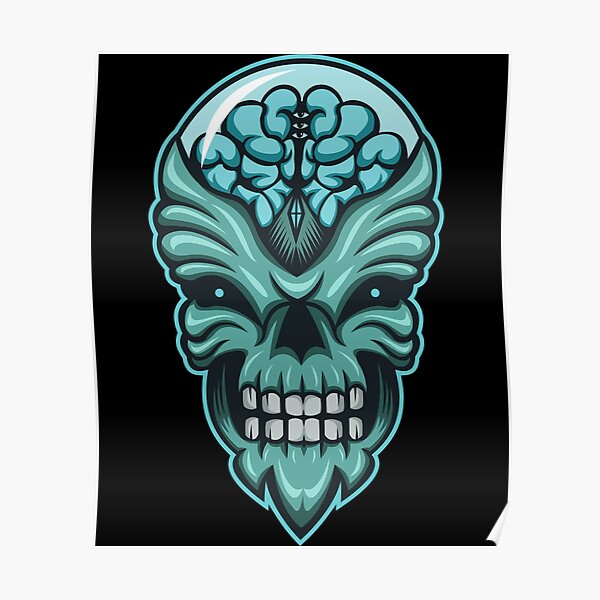 "Alien brains" Poster for Sale by Disturbed-Mind | Redbubble