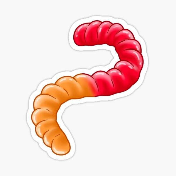 "Gummy Worm" Sticker for Sale by LunarTonic | Redbubble