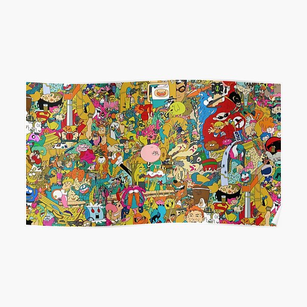 "Collection of cartoons Poster" Poster for Sale by tasarisla | Redbubble