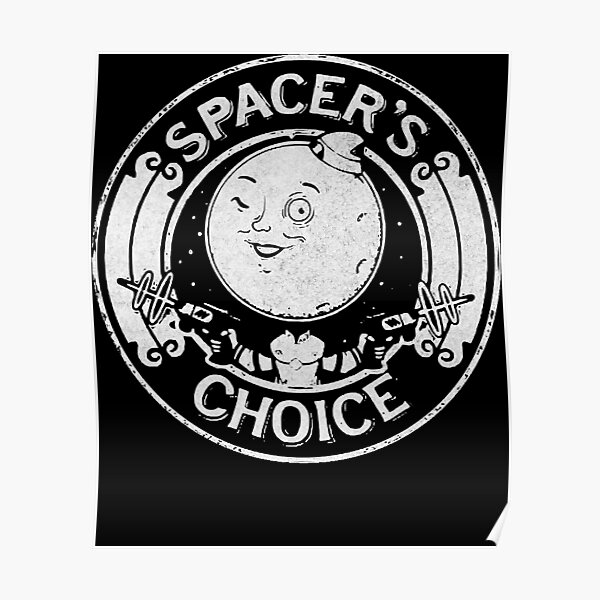 "Spacer's Choice Distressed White Logo The Outer Worlds Logo " Poster ...