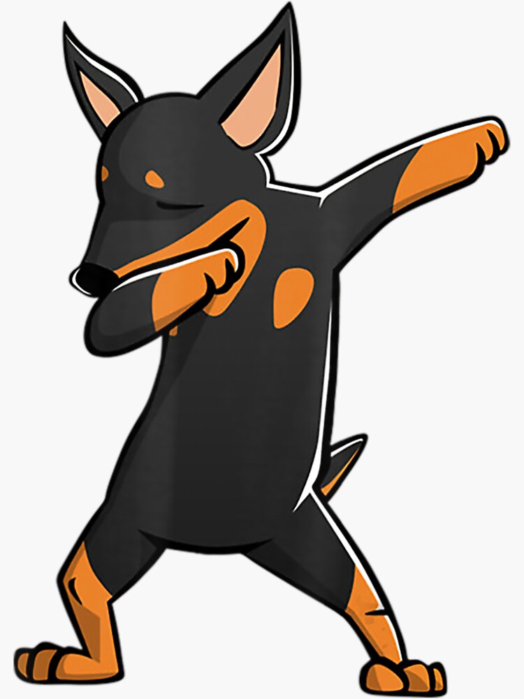 "Dabbing Miniature Pinscher Dog Dab Dance" Sticker for Sale by ...