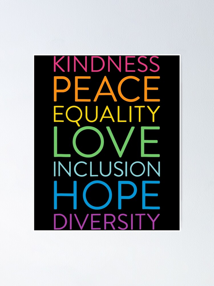 Póster «Paz Amor Inclusión Igualdad Diversidad Derechos Humanos» de ...