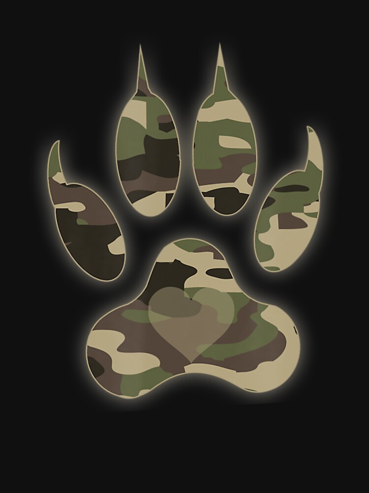"Wolf Camouflage Paw Cute Prints Camo Military Tactical" T-shirt for ...