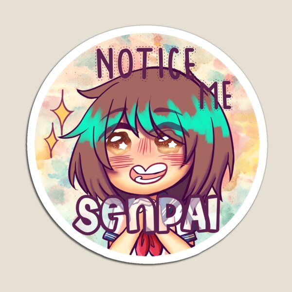 Notice Me Senpai Anime Magnets | Redbubble