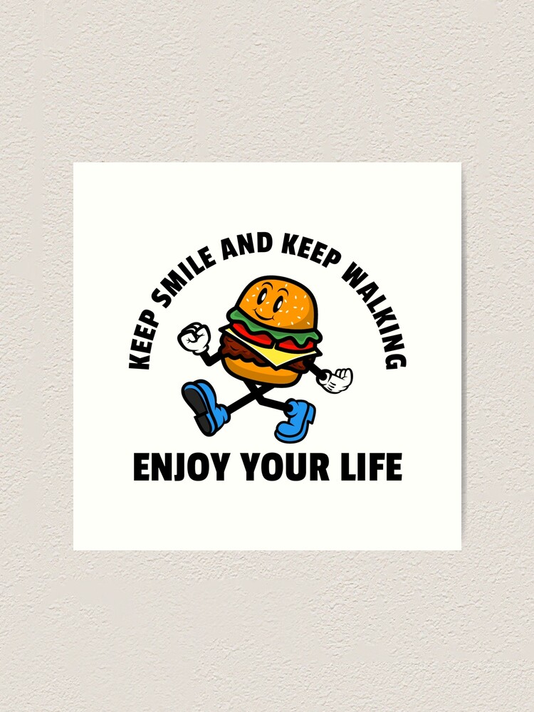 "Burger mascot with motivation quote" Art Print for Sale by dhridjie ...