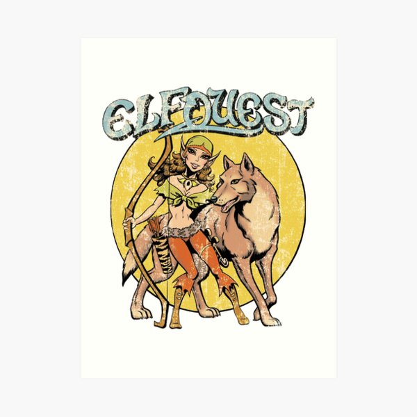 "ElfQuest: Vintage Nightfall (Distressed) " Art Print for Sale by ...