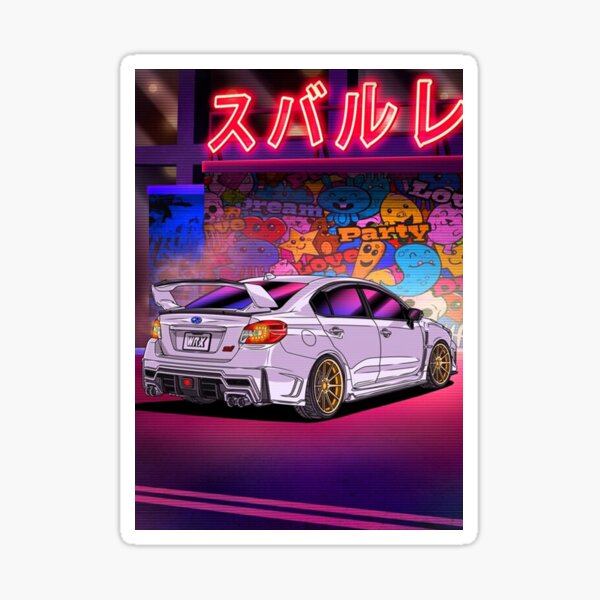 "Subaru Impreza WRX STi Neon Night" Sticker for Sale by mathiasfried ...