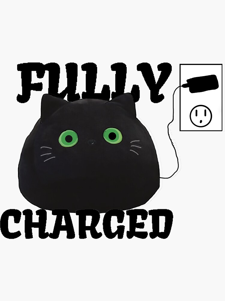 "Fully Charged Cat " Sticker for Sale by tsebu2 | Redbubble
