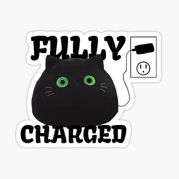 "Fully Charged Cat " Sticker for Sale by tsebu2 | Redbubble