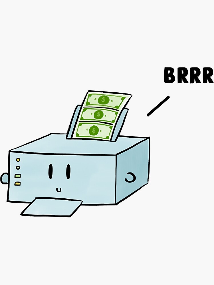 "The Little Money Printer" Sticker for Sale by TanaStevenson | Redbubble