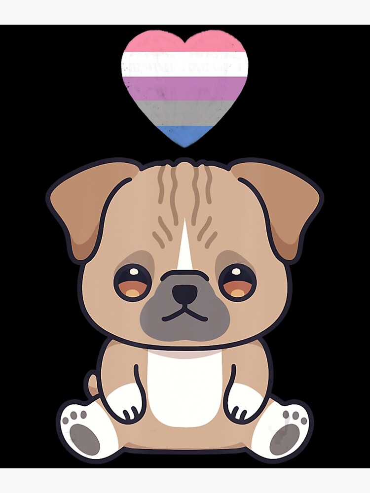 "Genderfluid Boxer Lgbtq Non-Binary Pride Flag Kawaii Dog" Photographic ...