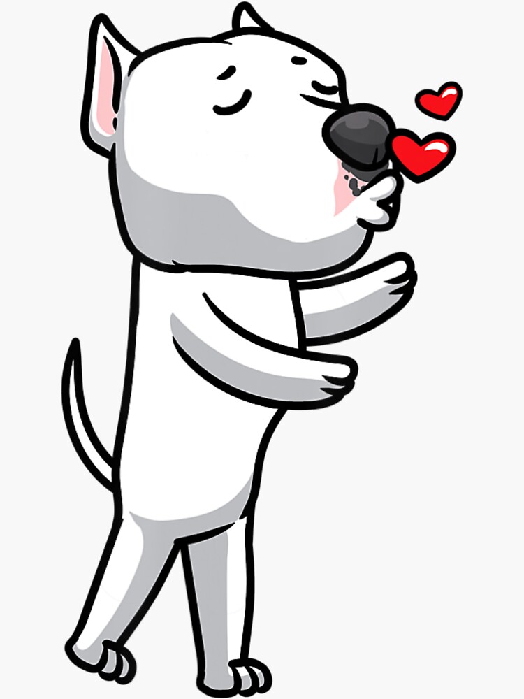 "Dogo Argentino Dog Emoticon Kisses" Sticker for Sale by AnhsNangs ...