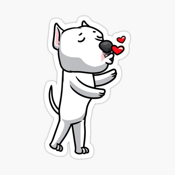 "Dogo Argentino Dog Emoticon Kisses" Sticker for Sale by AnhsNangs ...