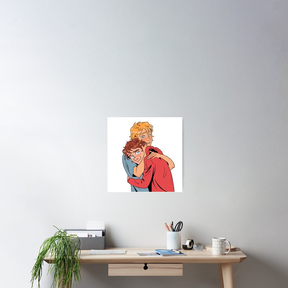 "Will Solace and Lester Papadopoulos Hug" Poster for Sale by hyacyntart ...