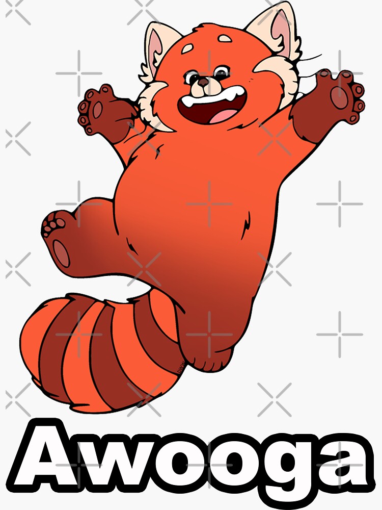 "Turning Red Awooga" Sticker for Sale by laurencrispy | Redbubble