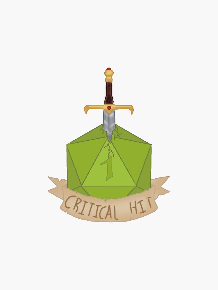 "DnD Critical Hit D20" Sticker for Sale by nikkonicks | Redbubble