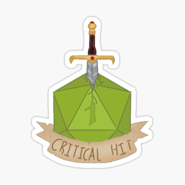 "DnD Critical Hit D20" Sticker for Sale by nikkonicks | Redbubble