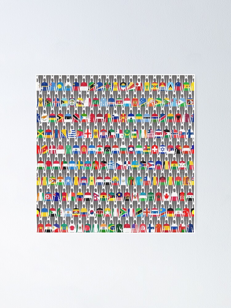 "All the World Flags - People United " Poster for Sale by anzelas ...
