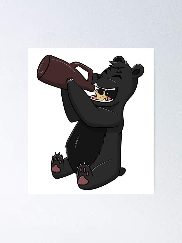 "Honey Mead Bear" Poster for Sale by TK-Illustrate | Redbubble