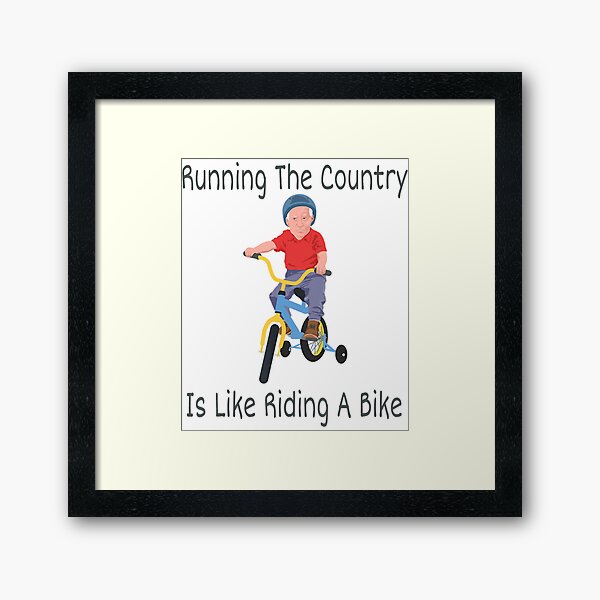 "Joe Biden Bike Meme - Joe Biden Falling Off Bike - Joe Biden Falling - Biden Bike Meme" Framed ...