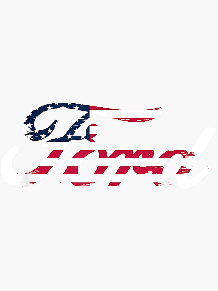 "Ford script american flag logo" Sticker for Sale by janiecujmlillie ...
