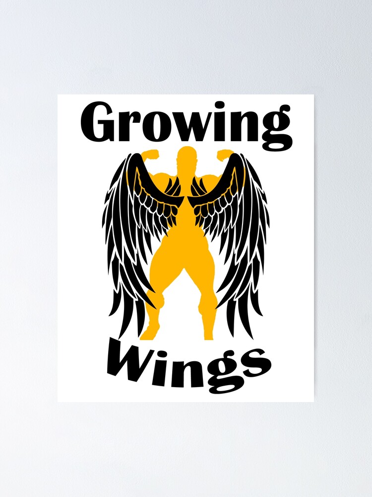 "Bodybuilding Back Pose Growing Wings? Big Lats Black" Poster for Sale ...