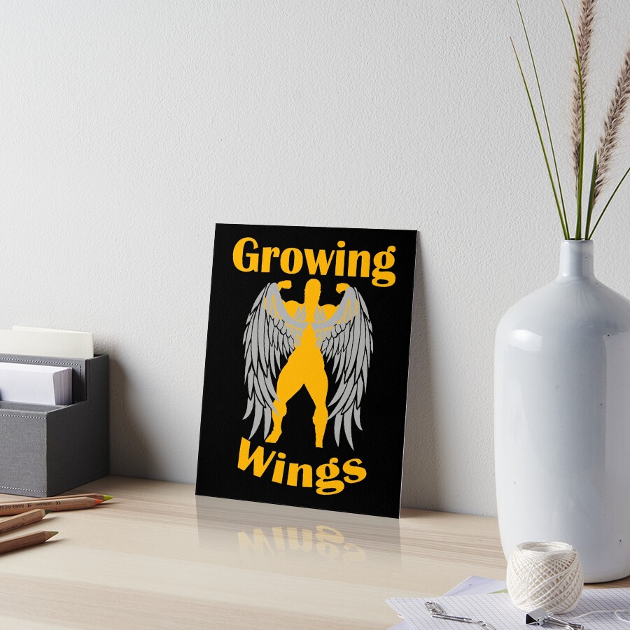 "Bodybuilding Back Pose Growing Wings? Big Lats Gold" Art Board Print ...