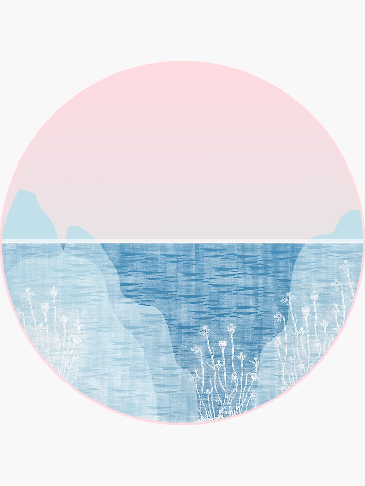 "Pastel Sea Landscape Design" Sticker for Sale by oursunnycdays | Redbubble