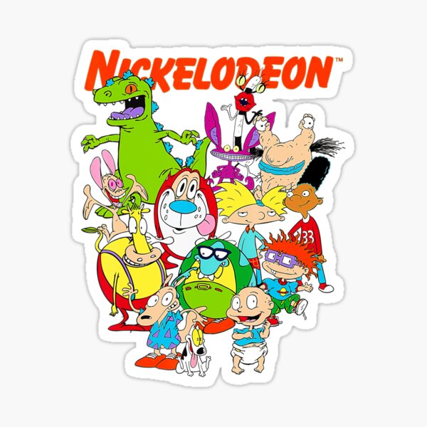 "Nickelodeon Group Shot All Retro 90s Characters " Sticker for Sale by ...