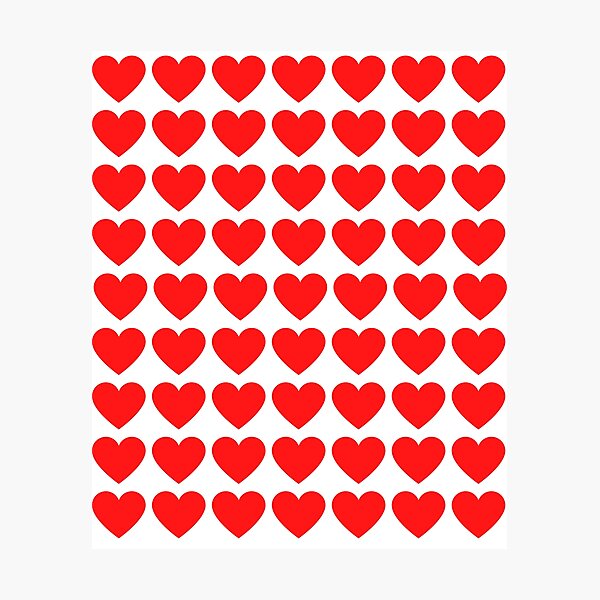 "Heart design in "checker look"...many little red hearts!" Photographic ...