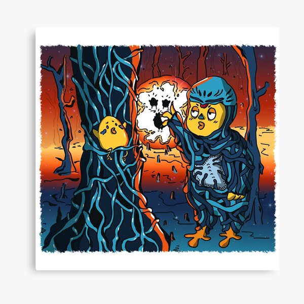 Impression sur toile « Poussin de dessin animé ennuyeux dessiné à la ...