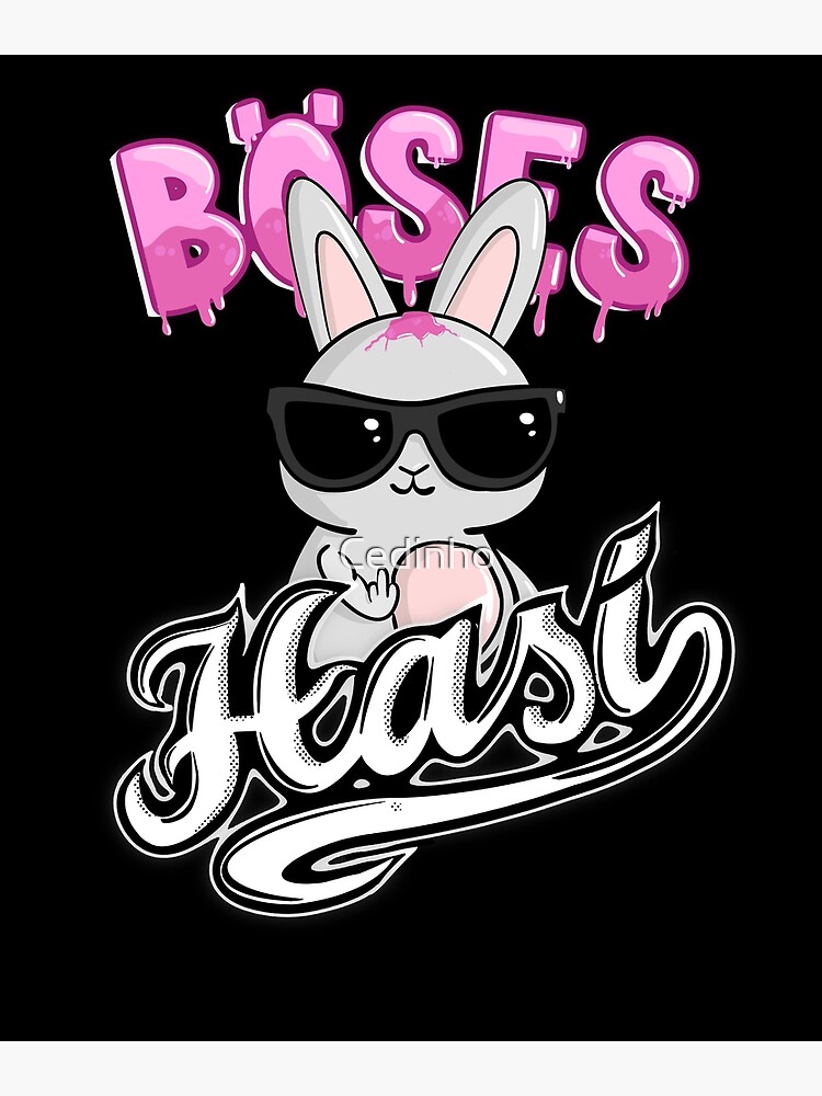 "Evil Hasi with cool sunglasses shows middle finger" Poster for Sale by ...