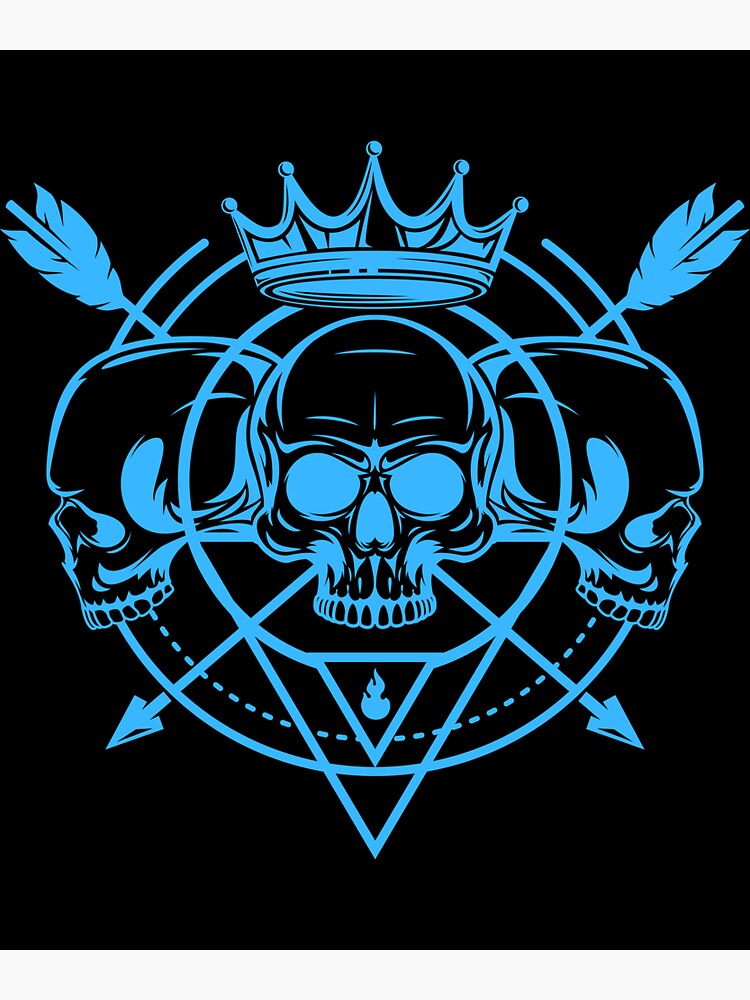"Blue skulls and arrows" Sticker for Sale by Disturbed-Mind | Redbubble