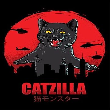 "Catzilla" Sticker for Sale by Judy Fernandez | Redbubble