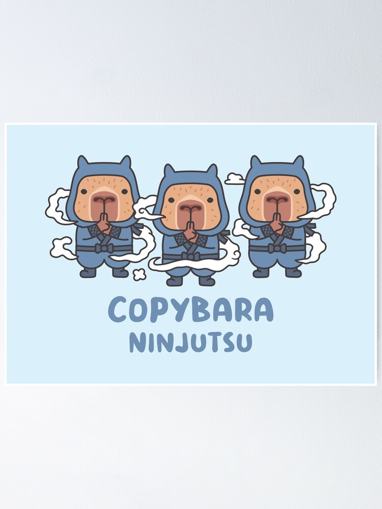 "Cute Capybaras Ninja Copybara Ninjutsu" Poster for Sale by rustydoodle ...